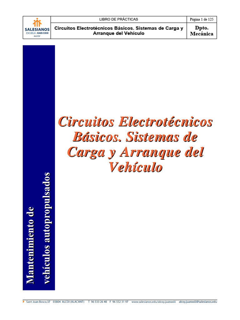 Circuitos Electrotécnicos Básicos. Sistemas de Carga y Arranque Del Vehículo | PDF | Electrón ...
