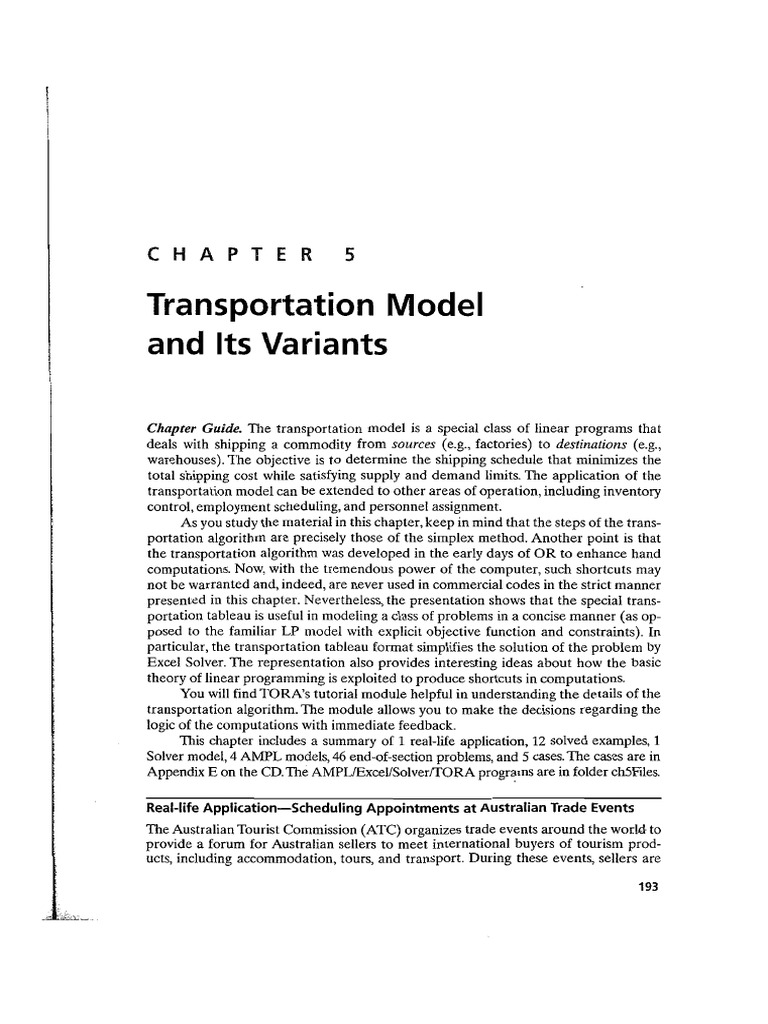 Transportation Problems | PDF