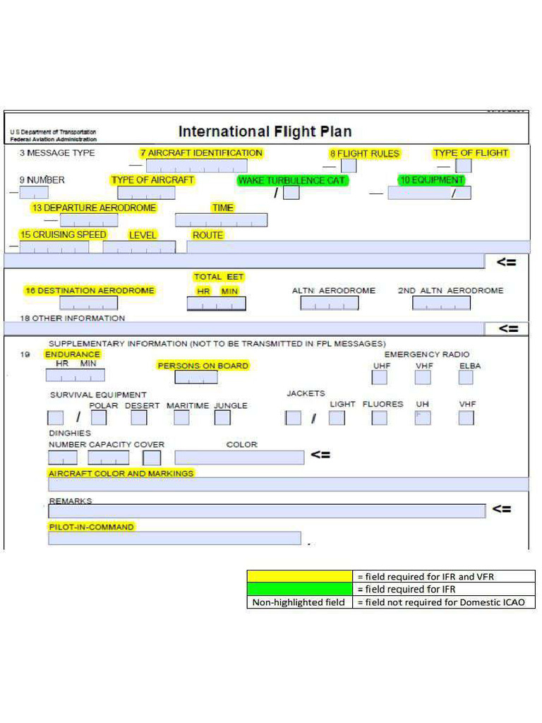 Plan de Vuelo OACI | PDF