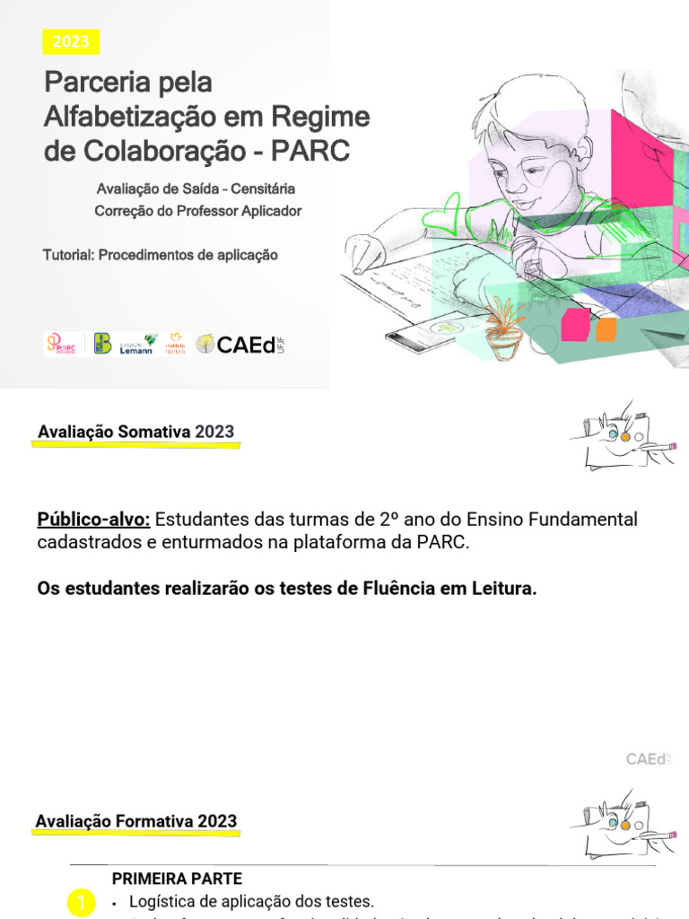 Tutorial de Aplicação PARC 2023: Alfabetização | PDF | Aplicativo para ...