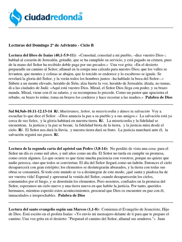Lecturas 1251 | PDF | Salvación | Creencia religiosa y doctrina