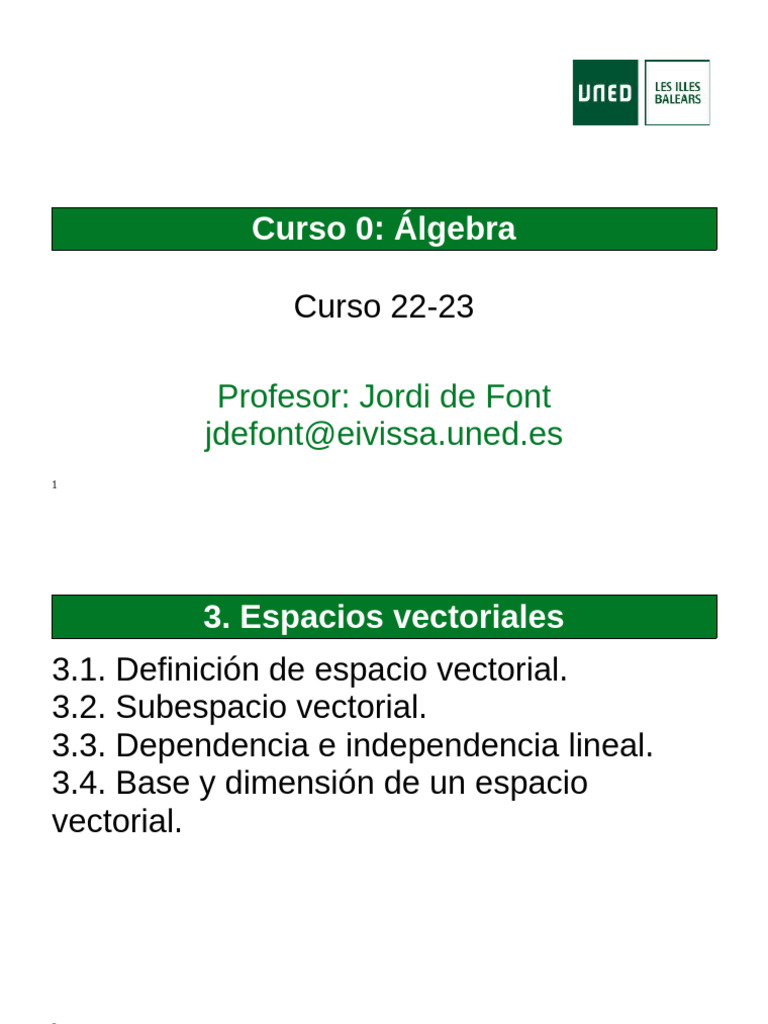 Espacios Vectoriales | PDF | Espacio vectorial | Vector Euclidiano