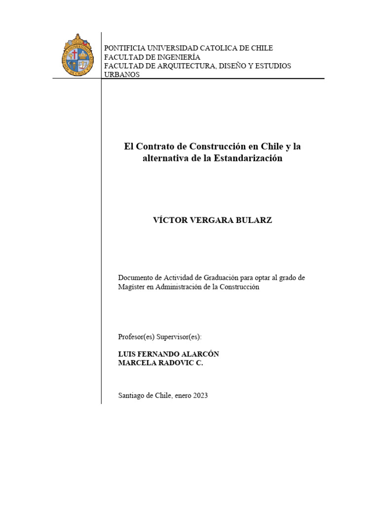 El Contrato de Construcci N en Chile 1692987771 | PDF | Chile | Infraestructura