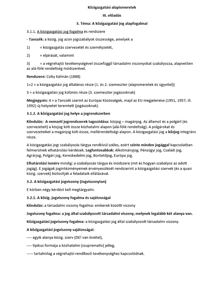 Közigazgtatási Ism 3 | PDF