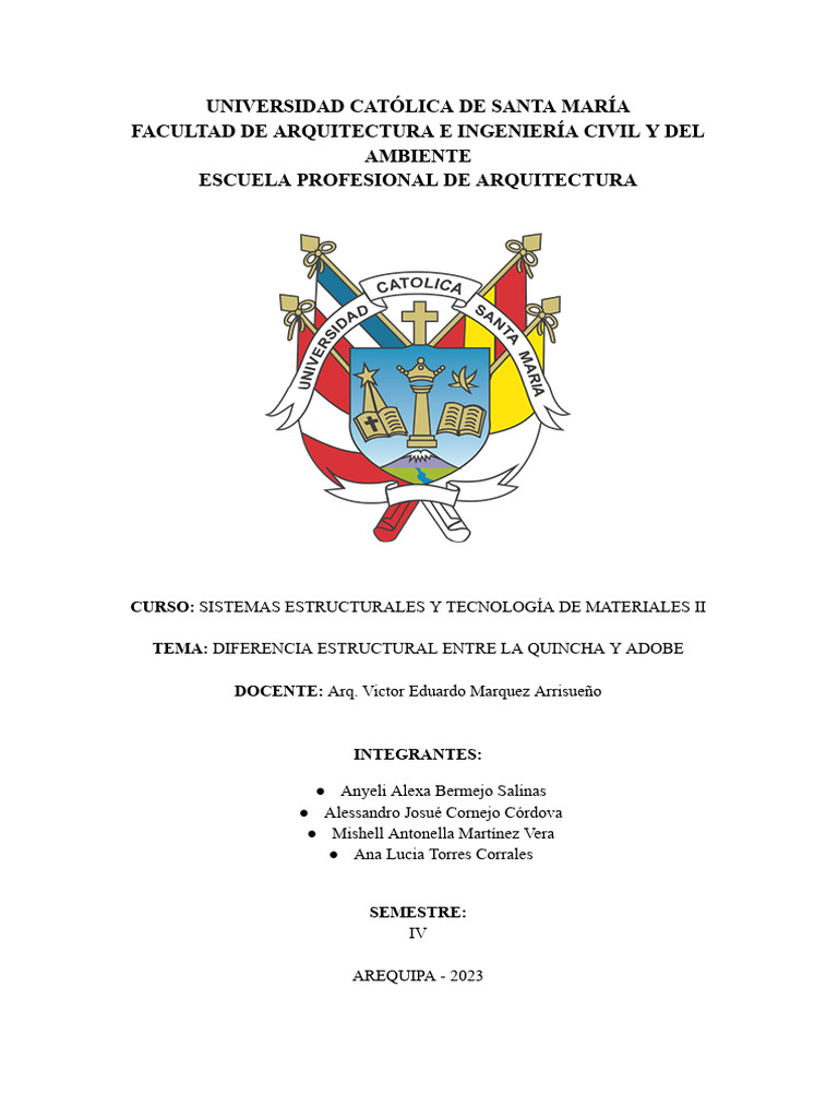 Sistema-Quincha y Adobe | PDF | Hormigón | Ingeniería de Edificación