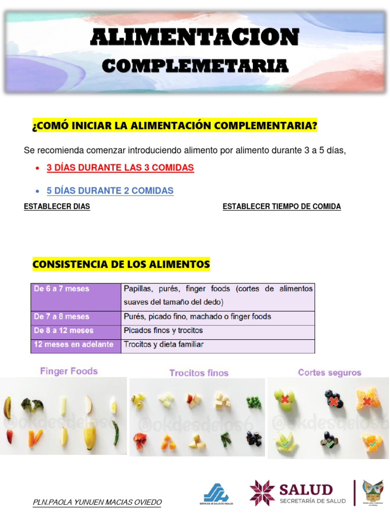 Comó Iniciar La Alimentación Complementaria | PDF