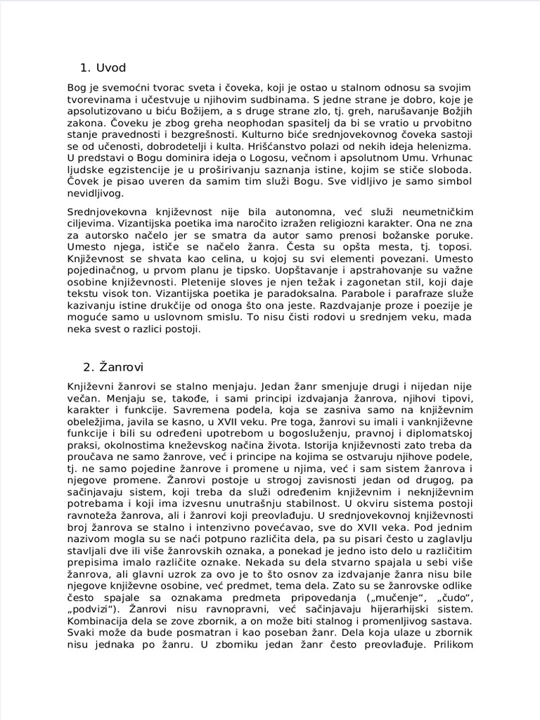 Dokumen - Tips Poetika Srednjovekovne Knjizevnosti Skripta | PDF