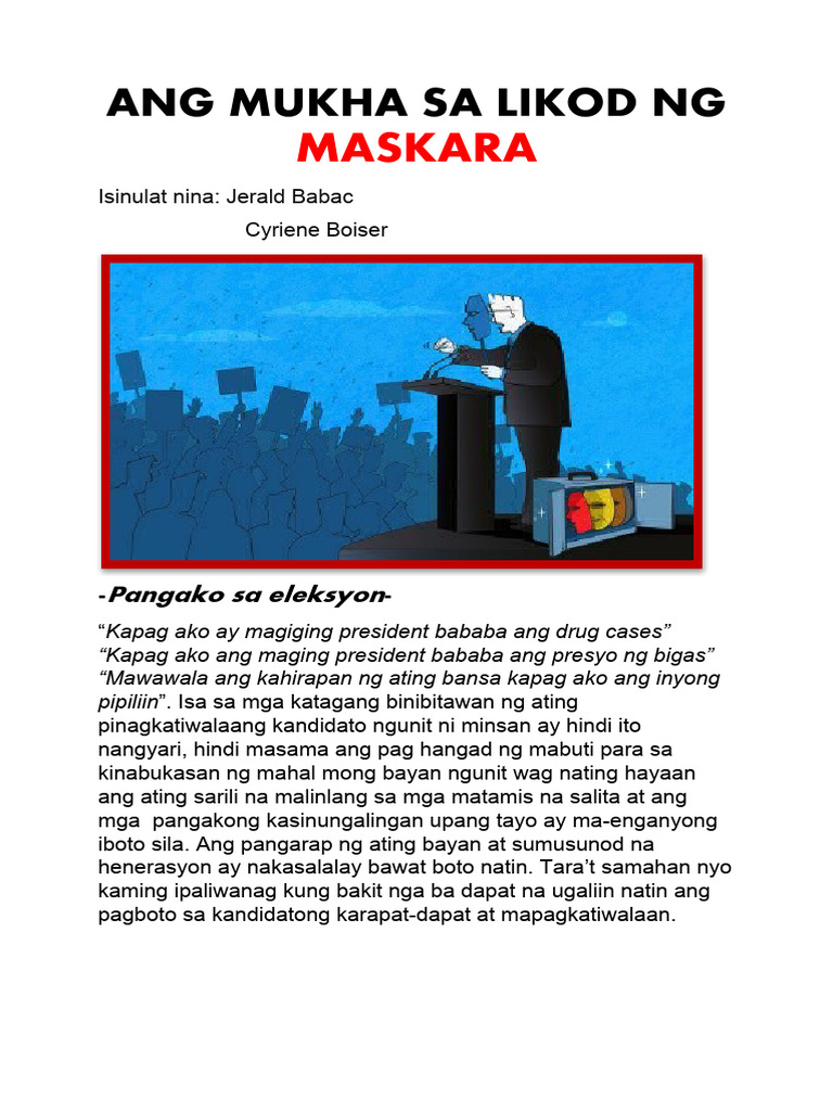 Ang Mukha Sa Likod NG Maskara | PDF