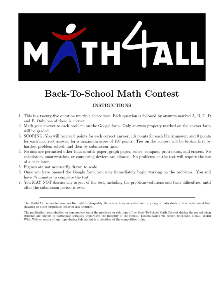 2022 Math4All - BTSMC - Solutions | PDF