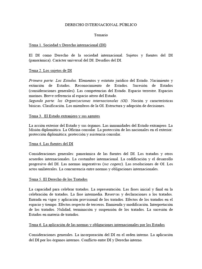 Temario Dip 2023 | PDF | Tratado | Naciones Unidas