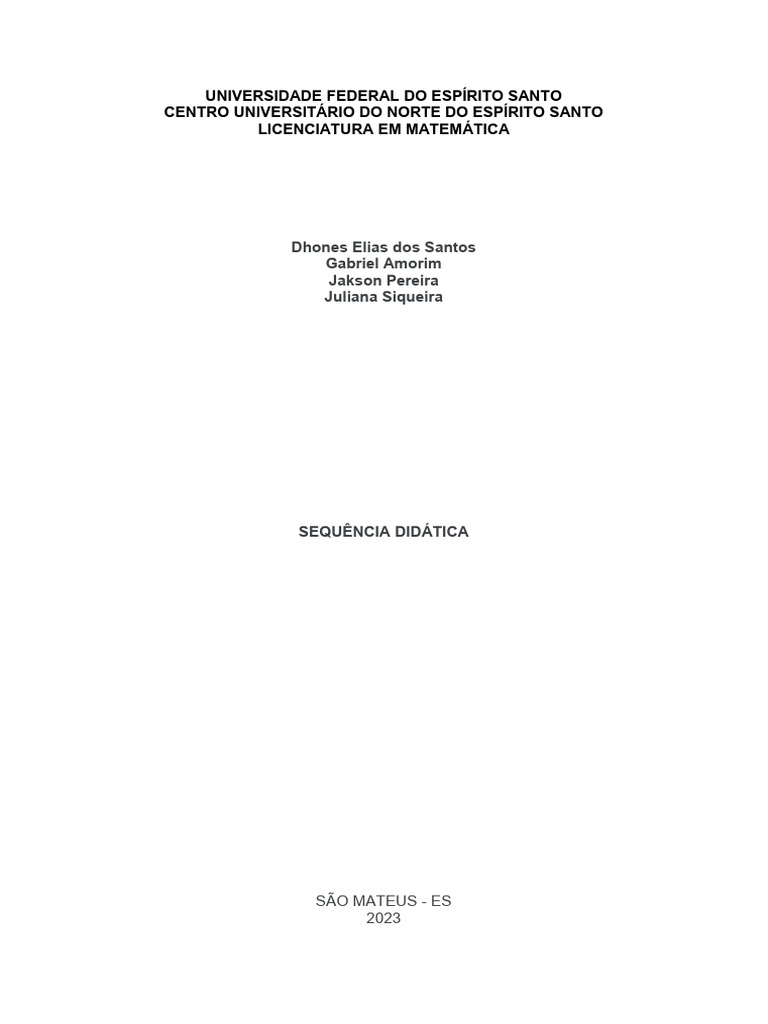sequencia didática | PDF | Matemática