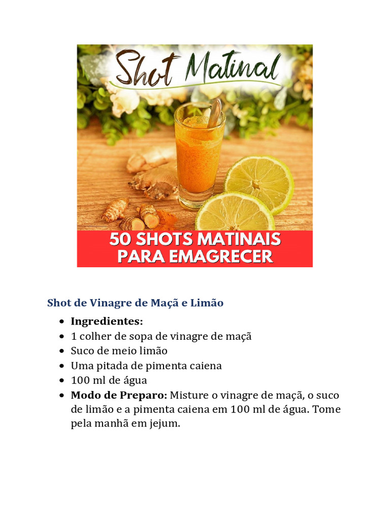 Receitas de Shots Saudáveis e Refrescantes | PDF | Autoajuda