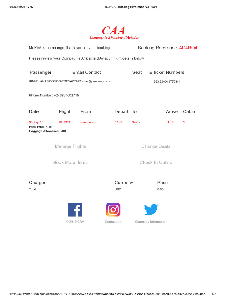 Booking Reference | PDF