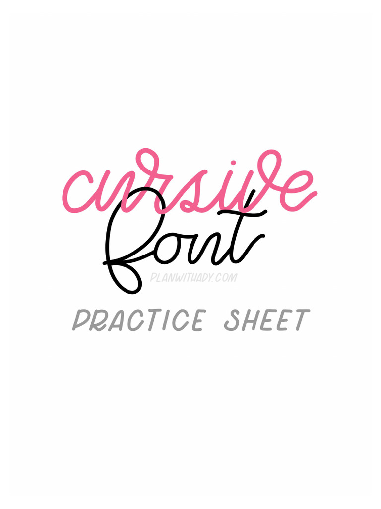 Cursive Font - Plan With Ady | PDF