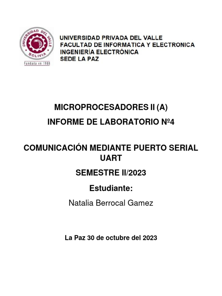 Informe Micro Lab 4 | PDF | Microcontrolador | Sistema Integrado