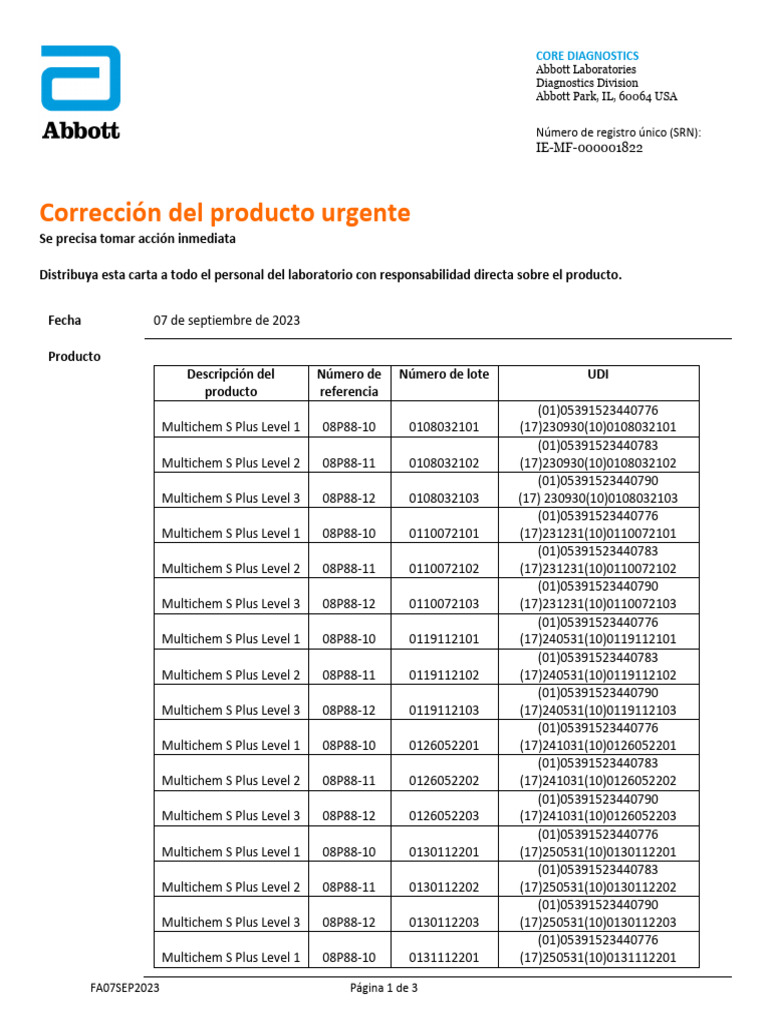 Comunicacion Abbott | PDF