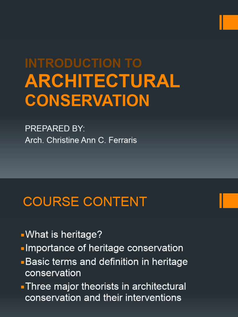 Introduction to Architectural Conservation | PDF | Cultural Heritage