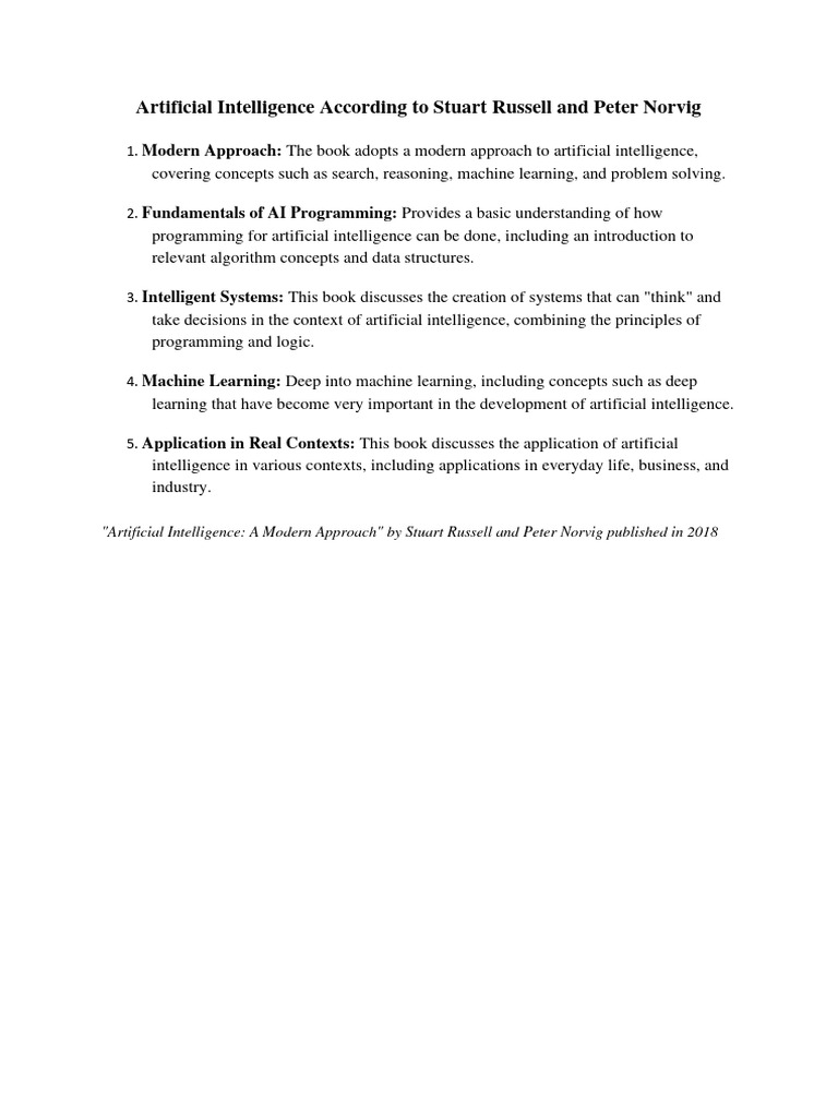 Artificial Intelligence According To Stuart Russell and Peter Norvig | PDF