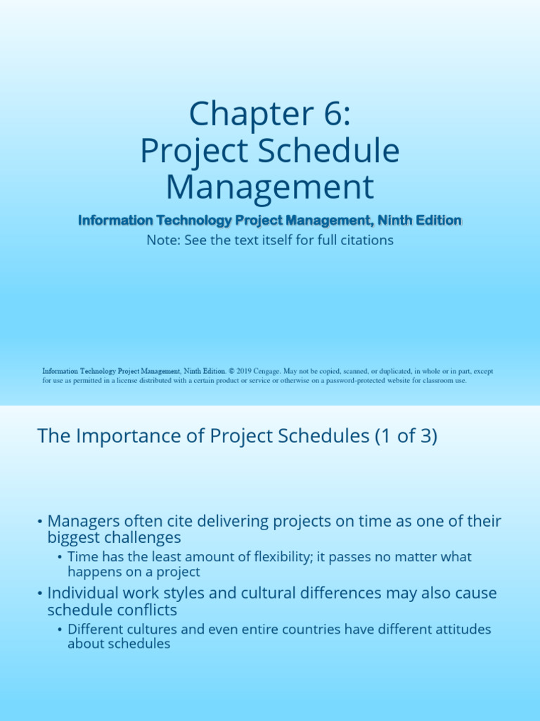 Chapter 6 Project Schedule Management | PDF | Project Management ...