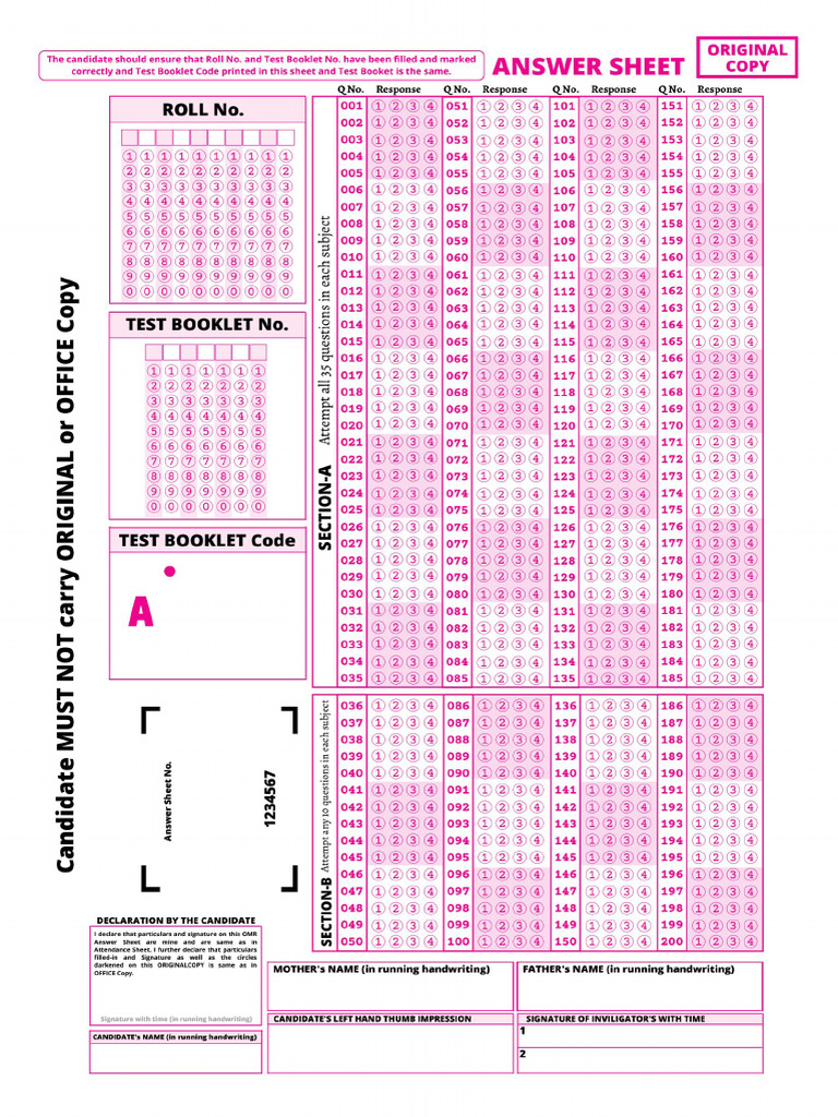 Omr Sheet | PDF