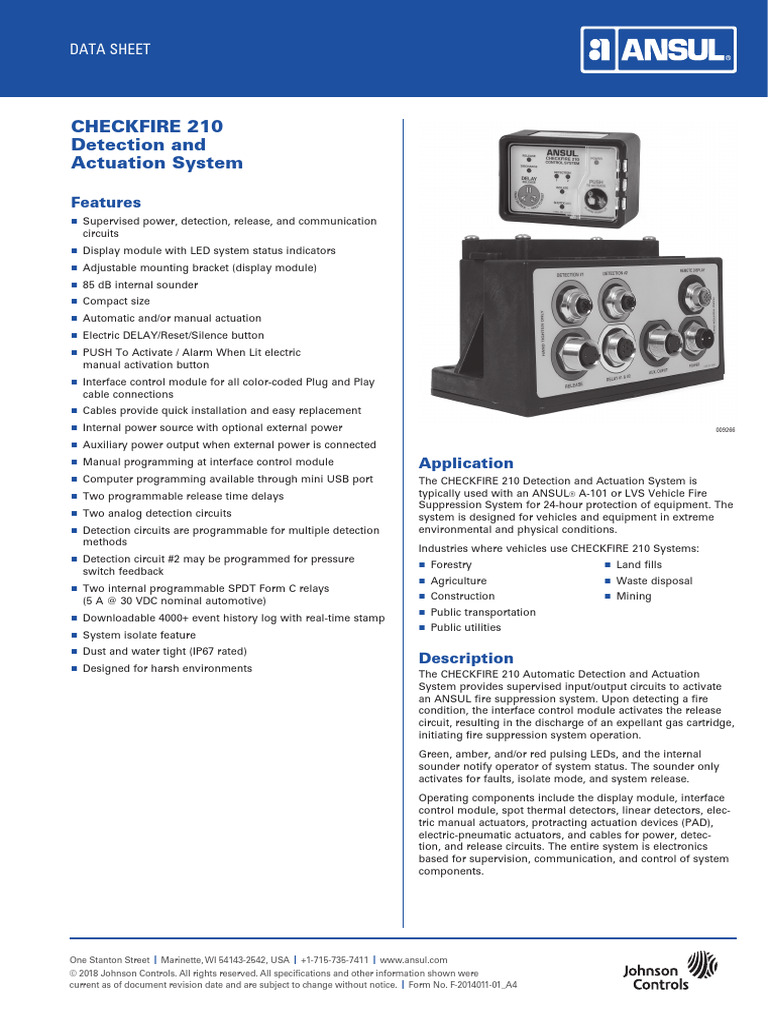 Ansul CheckFire-210 Detection and Actuation System | PDF | Electrical ...