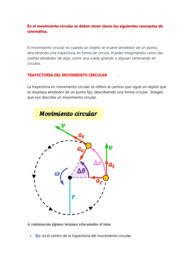 Movimiento Circular | PDF | Aceleración | Velocidad
