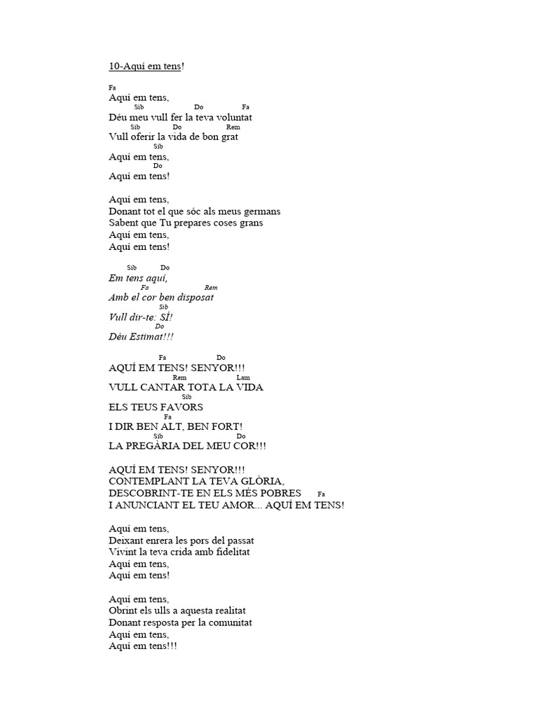 10 Aqu em Tens | PDF