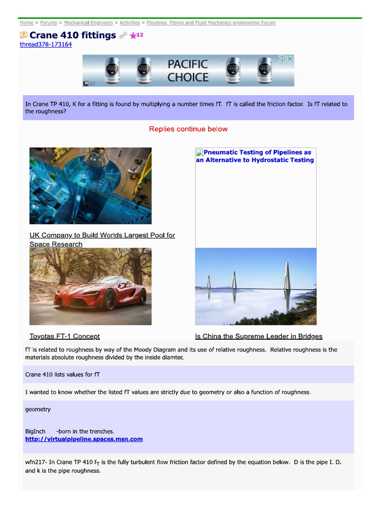 CRANE TP410 K Factor - EngTips Forum | PDF