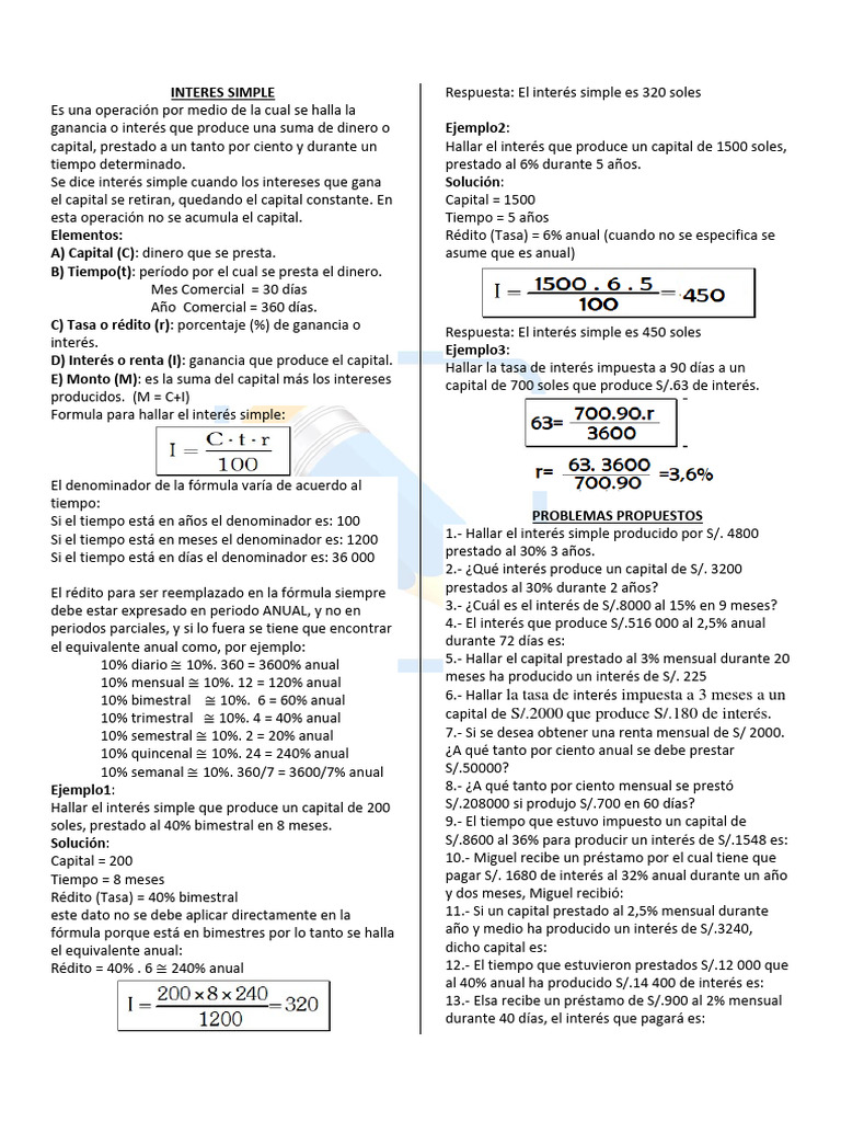 Interes Simple | PDF