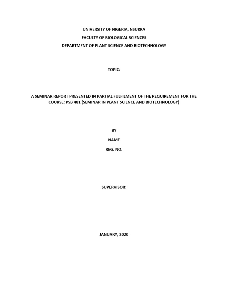 Seminar Report Format for Students | PDF | Career & Growth | Science ...