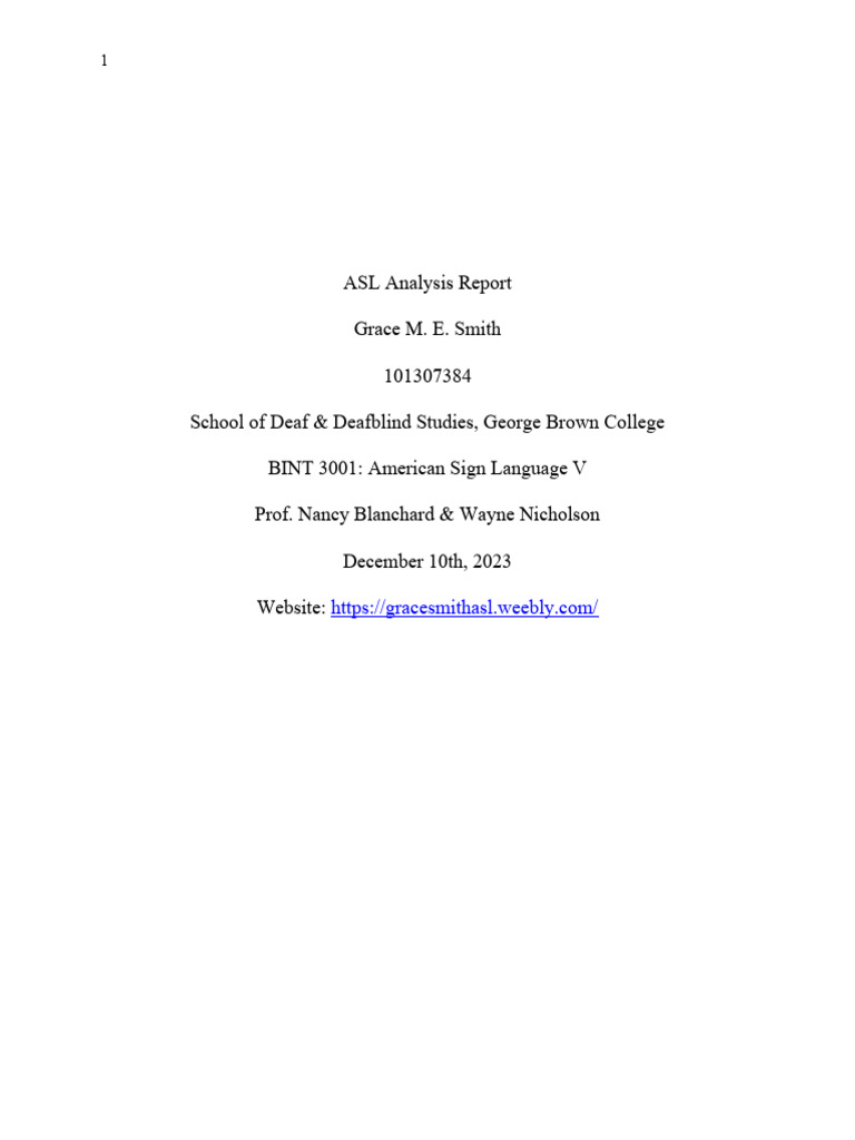 Gs Asl Analysis Report Fall2023 | PDF