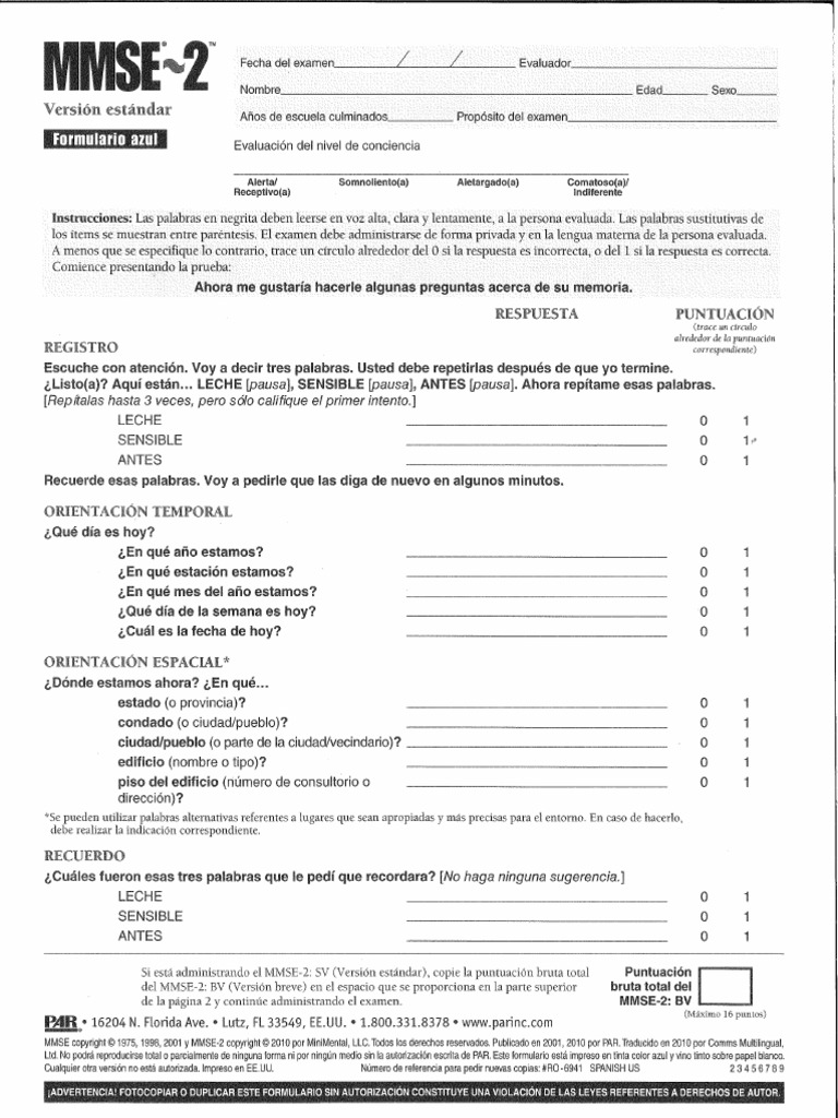 MMSE2 Spanish | PDF