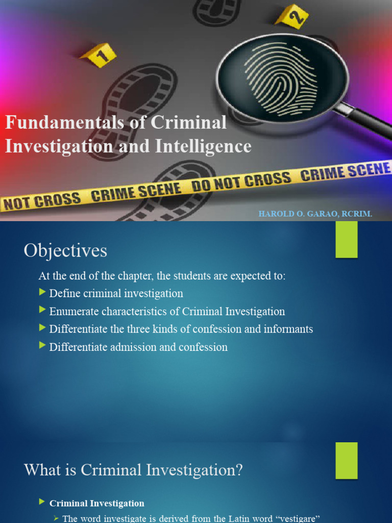 Fundamentals of Criminal Investigation and Intelligence (Autosaved ...