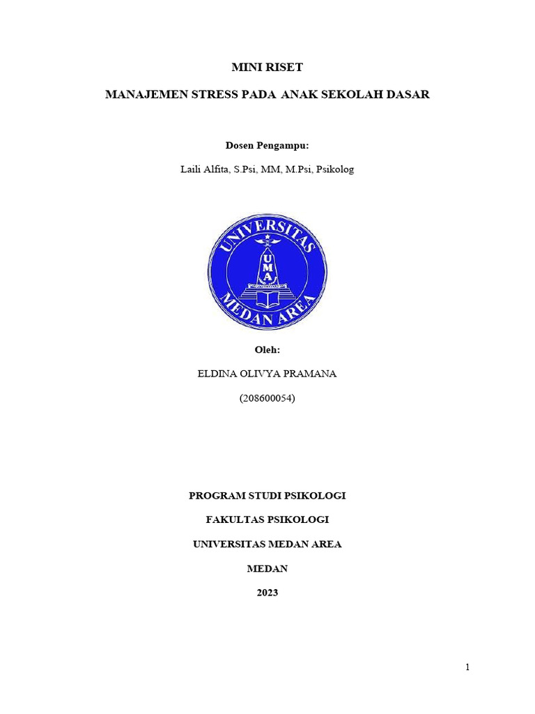 Mini Riset Pengelolaan Stress Pdf