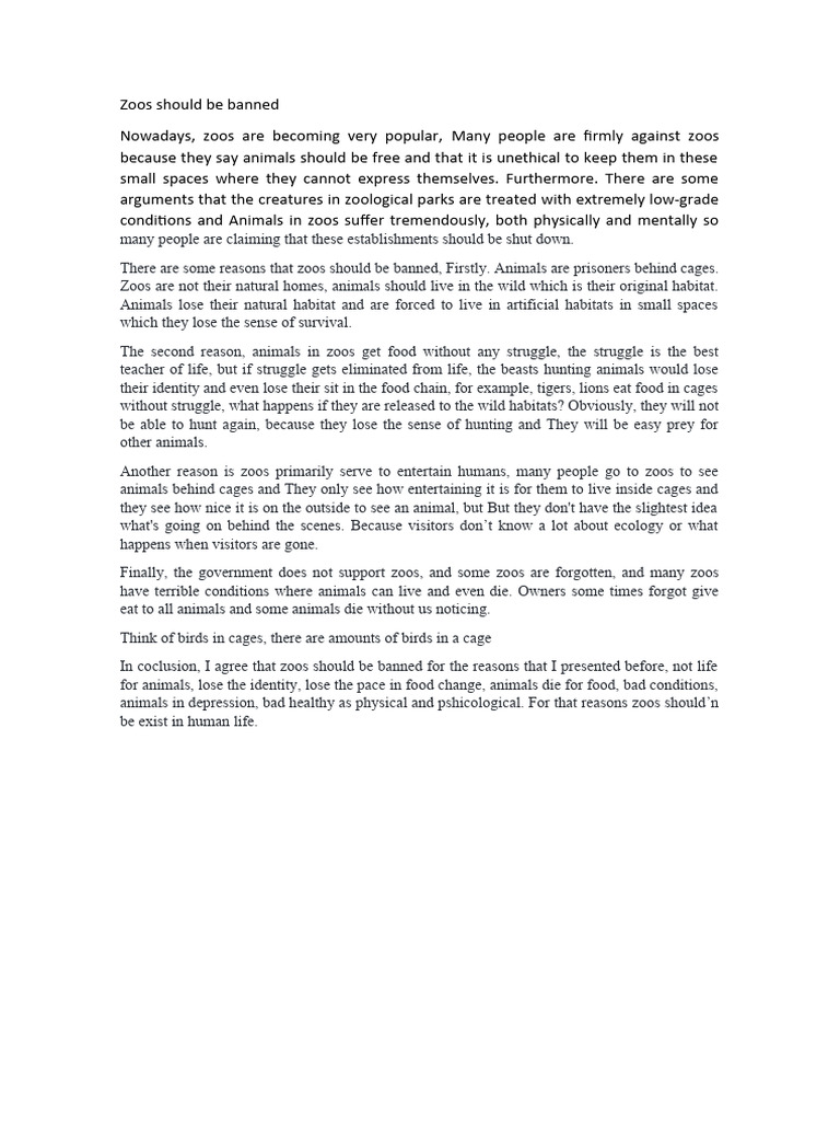 Zoos Should Be Banned | PDF
