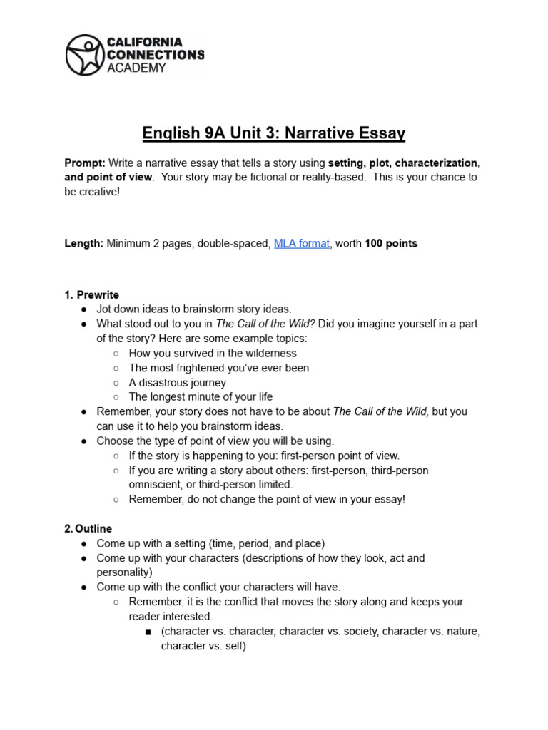 Narrative Essay Guidelines 1 | PDF | Narration | Writing