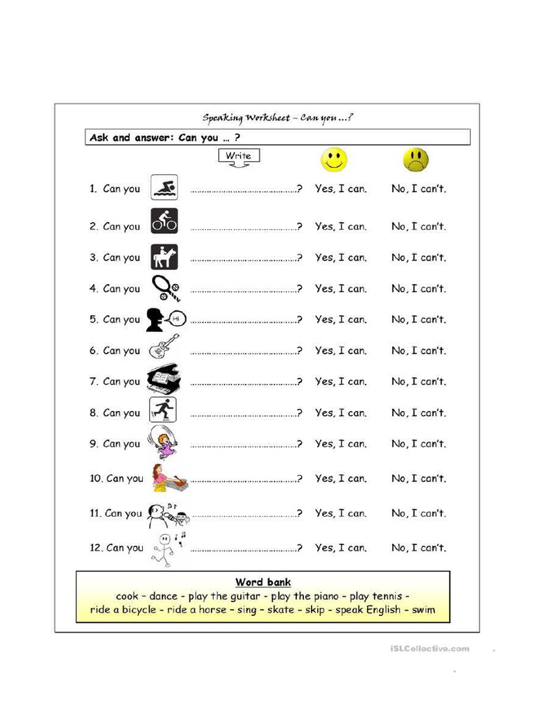 Can and Cant Task | PDF