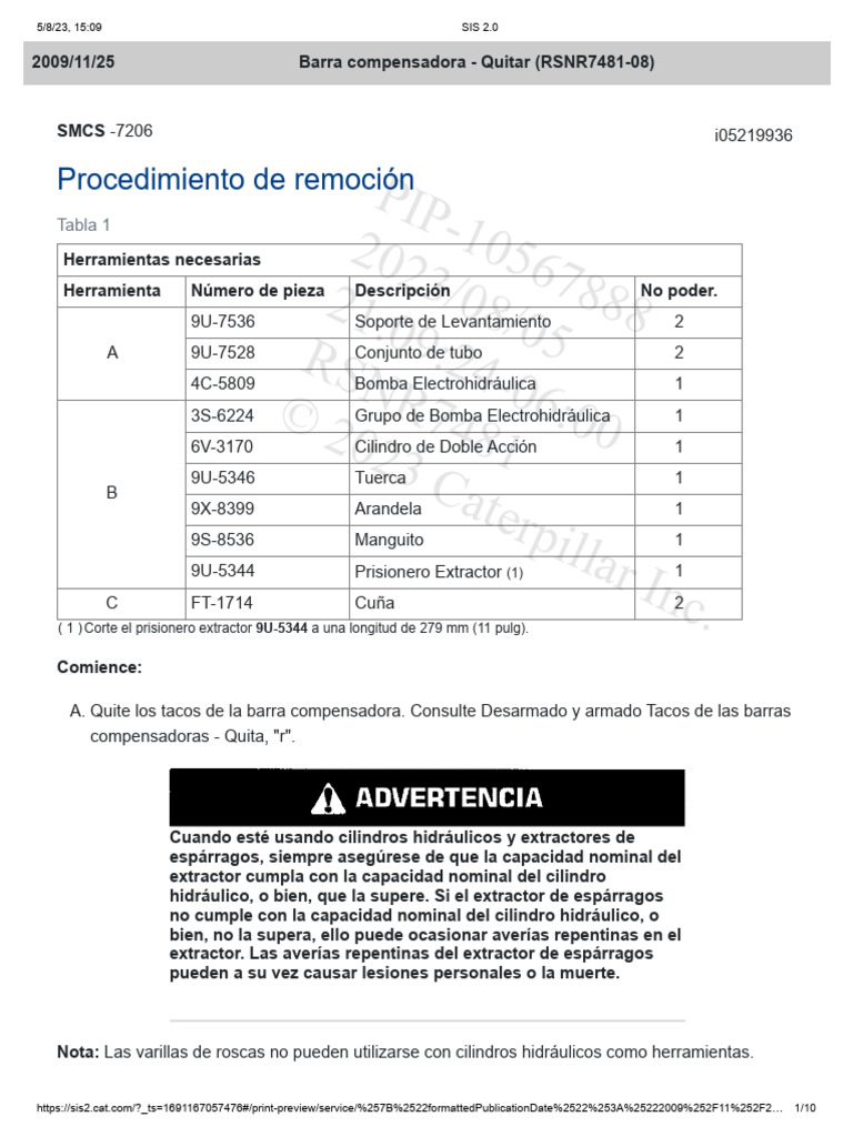 Desarmado de Barra Ecualizadora D8T (Prefijo J8B) - 1 | PDF | Bienes manufacturados | Ingeniería ...
