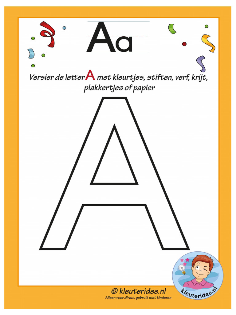 Pakket Over de Letter A Blad 5, Versier de Letter A, Letters Aanbieden ...