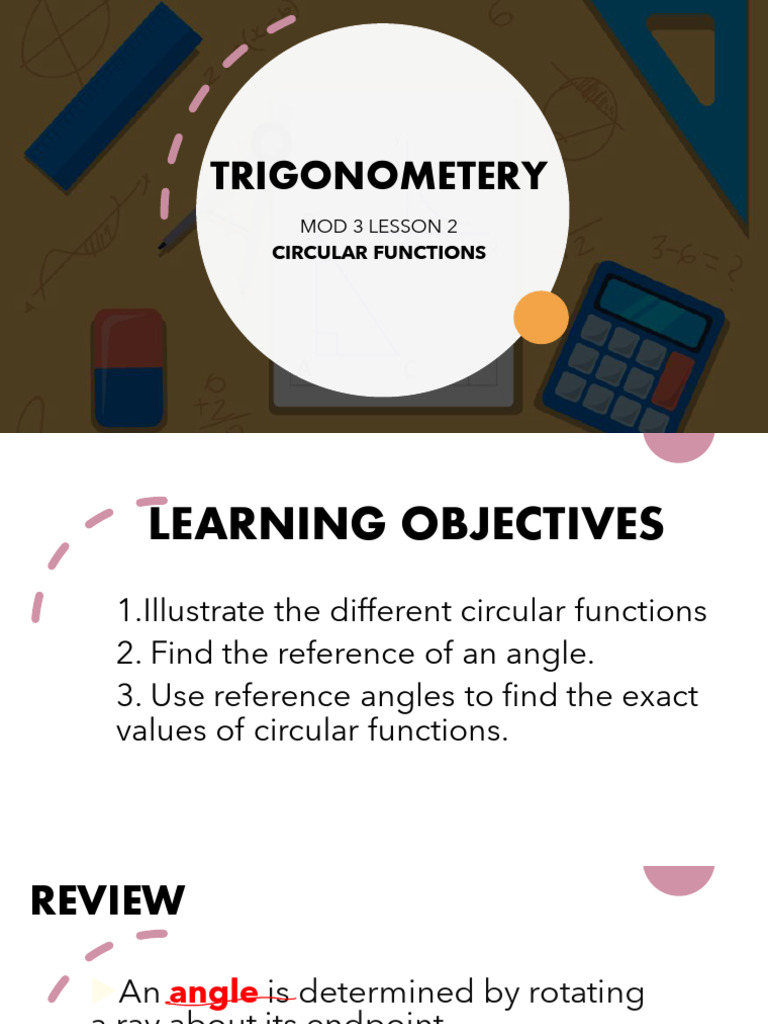STEM1 Lesson 2 - Circular Functions Fleming | PDF | Trigonometric ...