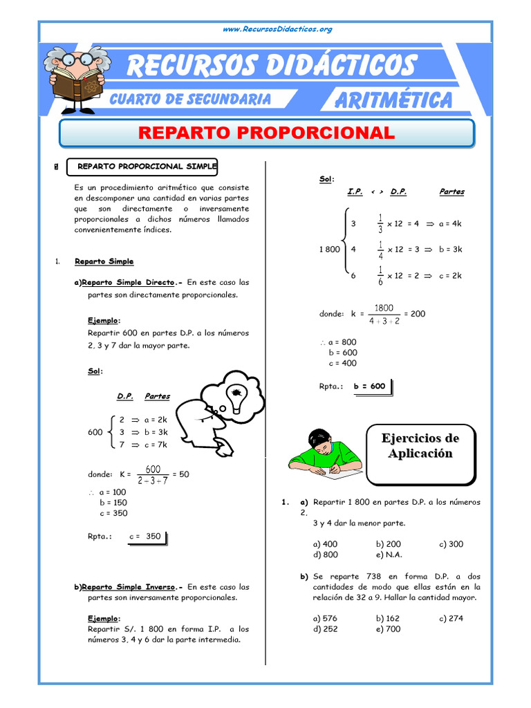 Problemas de Reparto Proporcional | PDF