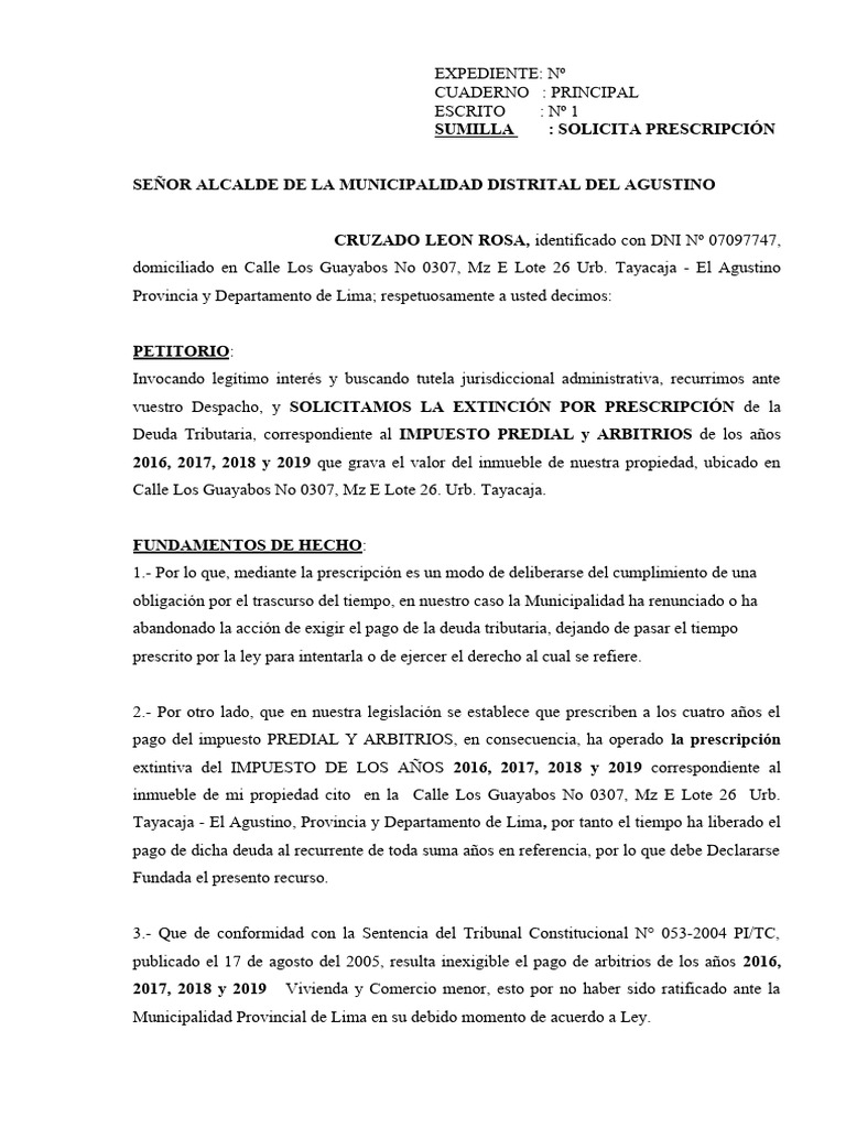 Prescrpcion de Munici | PDF