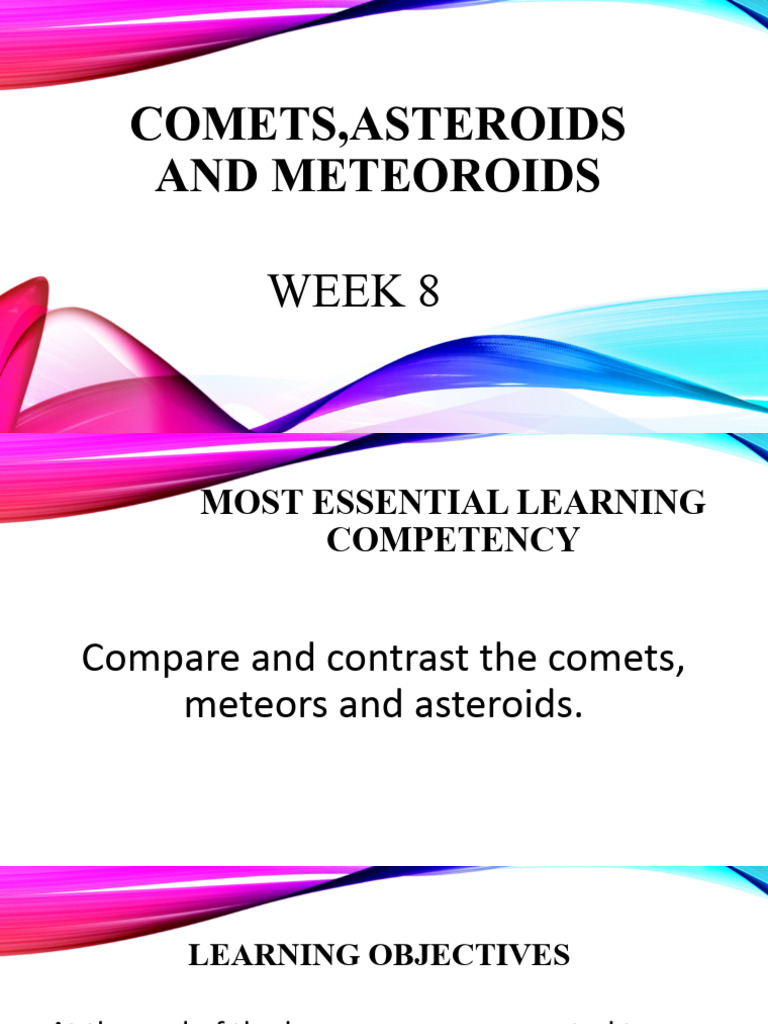 Comets Asteroids And Meteoroids Pdf Meteoroid Comet