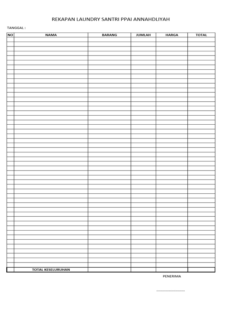 Rekapan Laundry | PDF