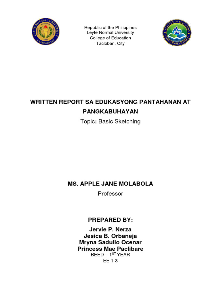 Basic Sketching (Written Report) | PDF | Drawing | Pencil