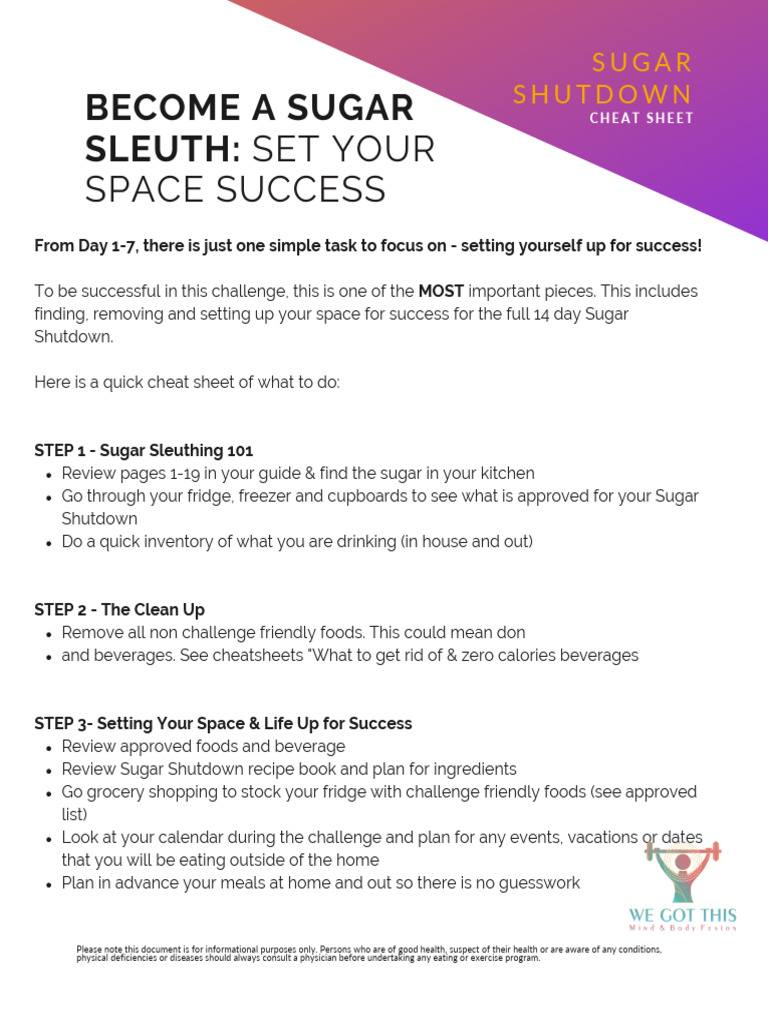 Sugar Shutdown Success Guide | PDF | Drink | Tea