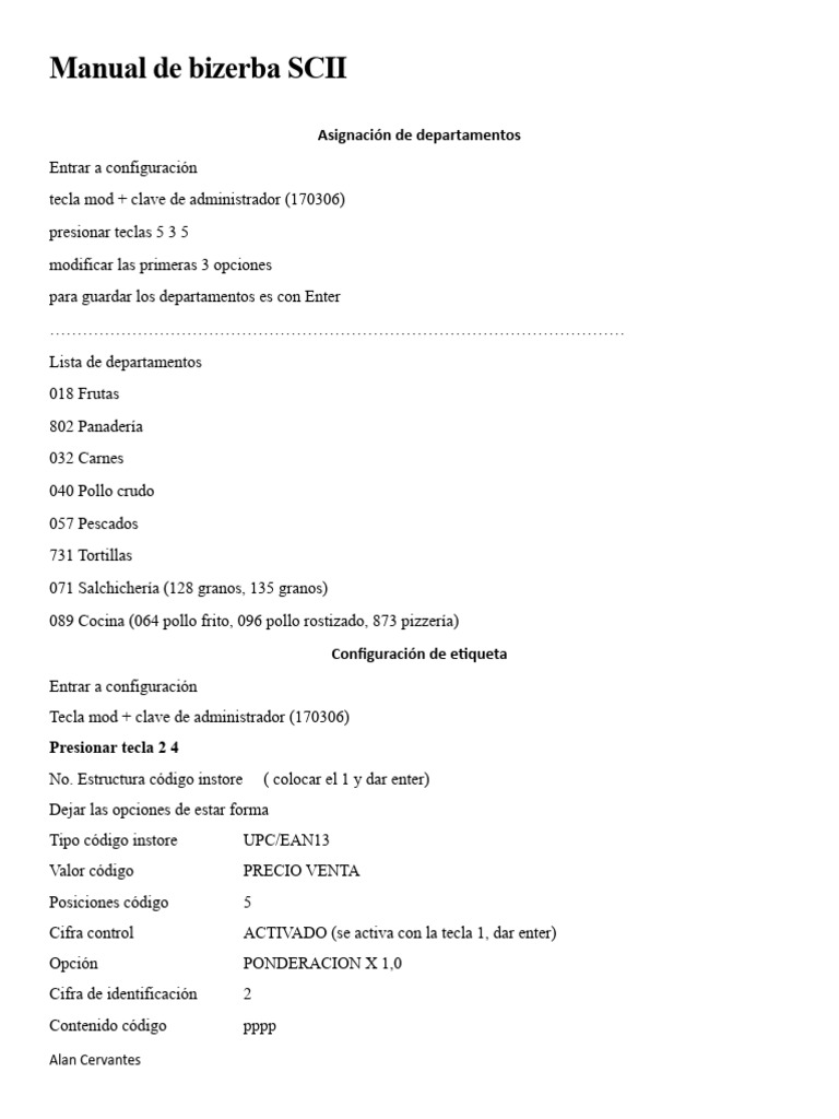 Manual Bizerba SCII-BS | PDF | Informática | Ciencias de la Computación