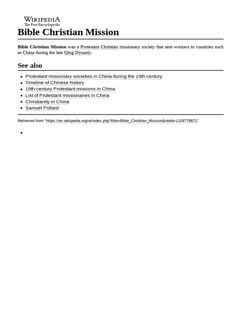 Bible Christian Mission | PDF | Religion & Spirituality