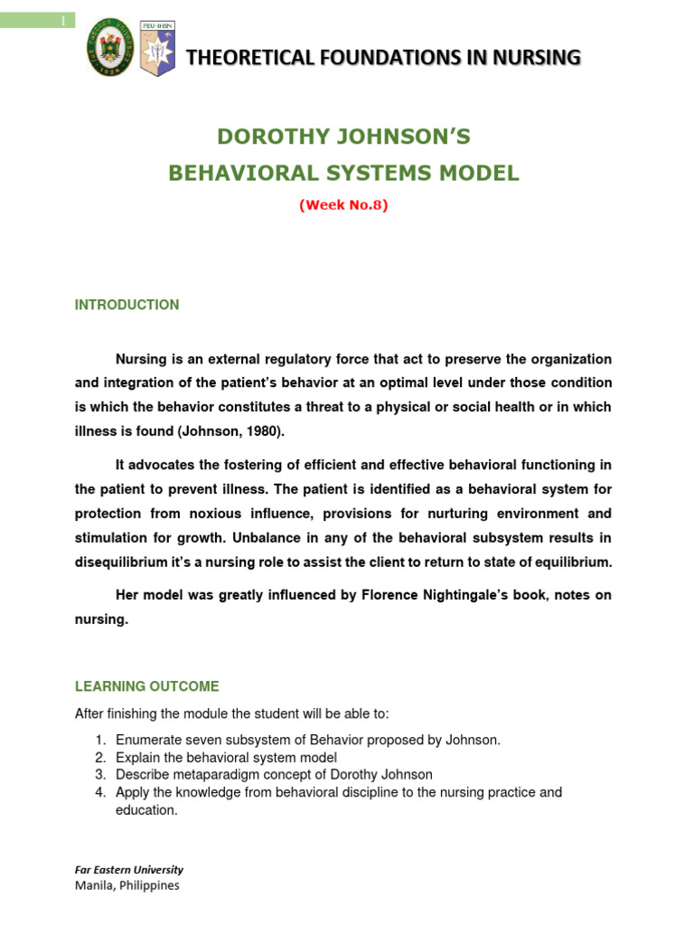 Dorothy Johnson | PDF | System | Nursing