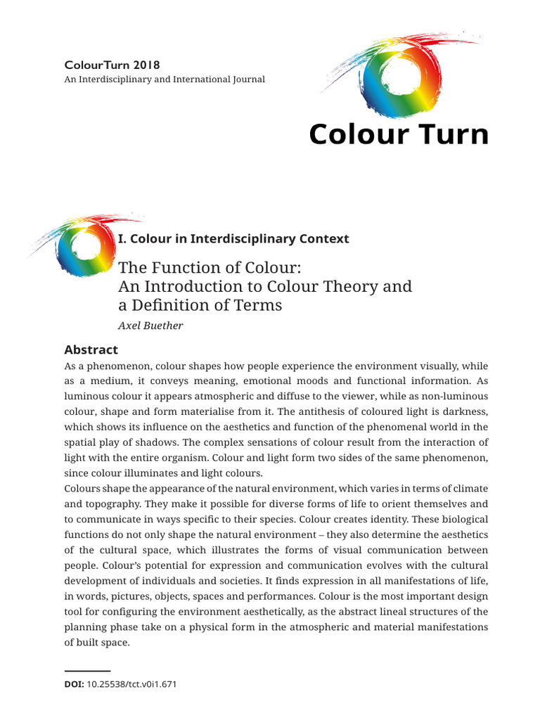 The Function of Colour: An Introduction to Colour Theory and a ...